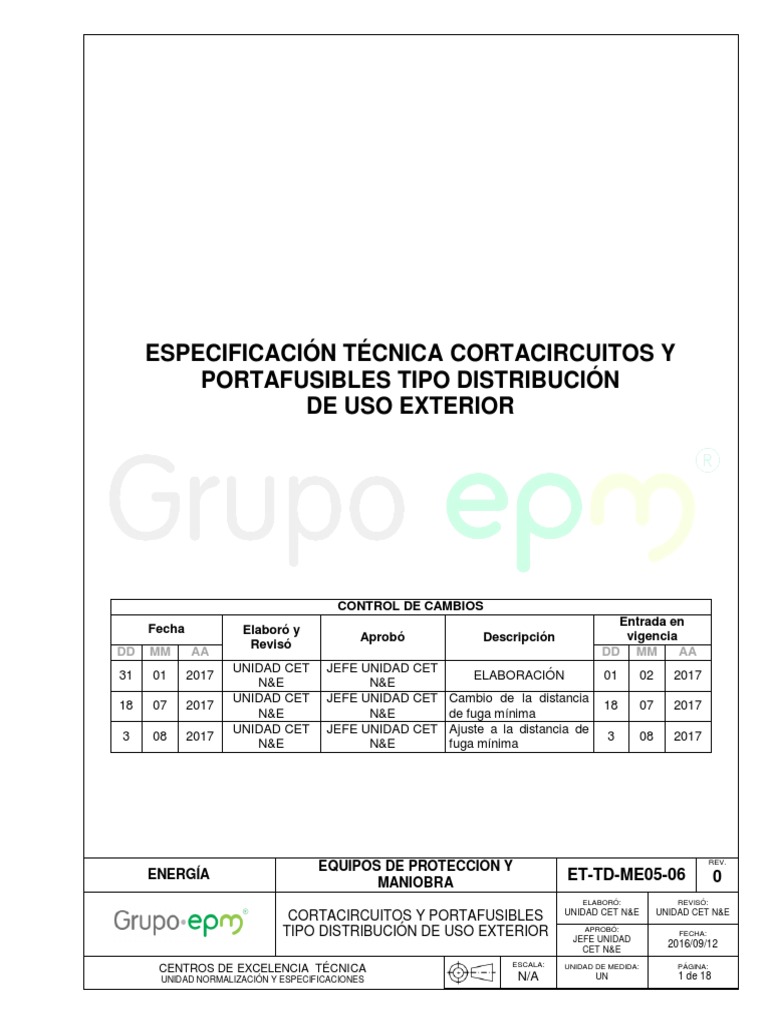 Et-Td-Me05-06 Cortacircuitos y Portafusibles | PDF | Fusible (Eléctrico ...