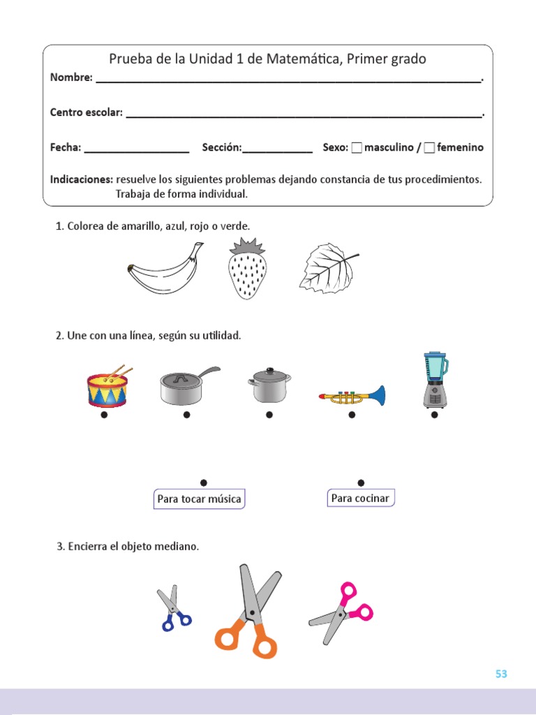 Exámenes de Matemáticas 1er Grado | PDF | Ocio | Deportes
