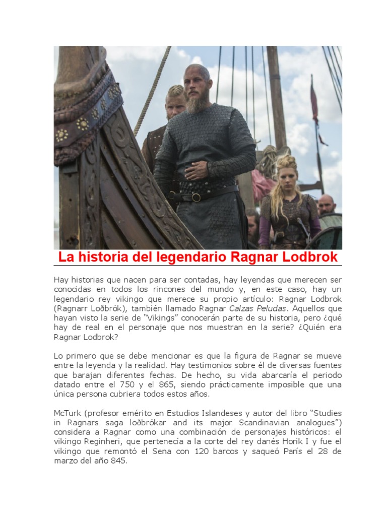 La Historia Del Legendario Ragnar Lodbrok | PDF | Vikingos | Edad Media ...