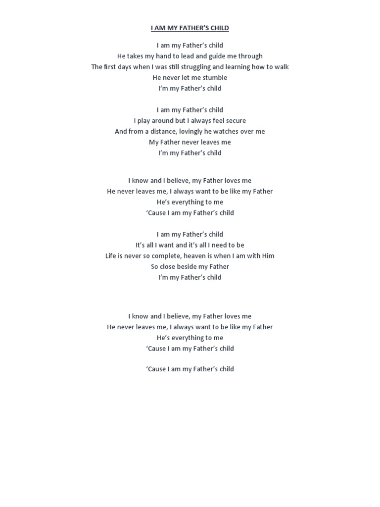 I Am My Father's Child | PDF