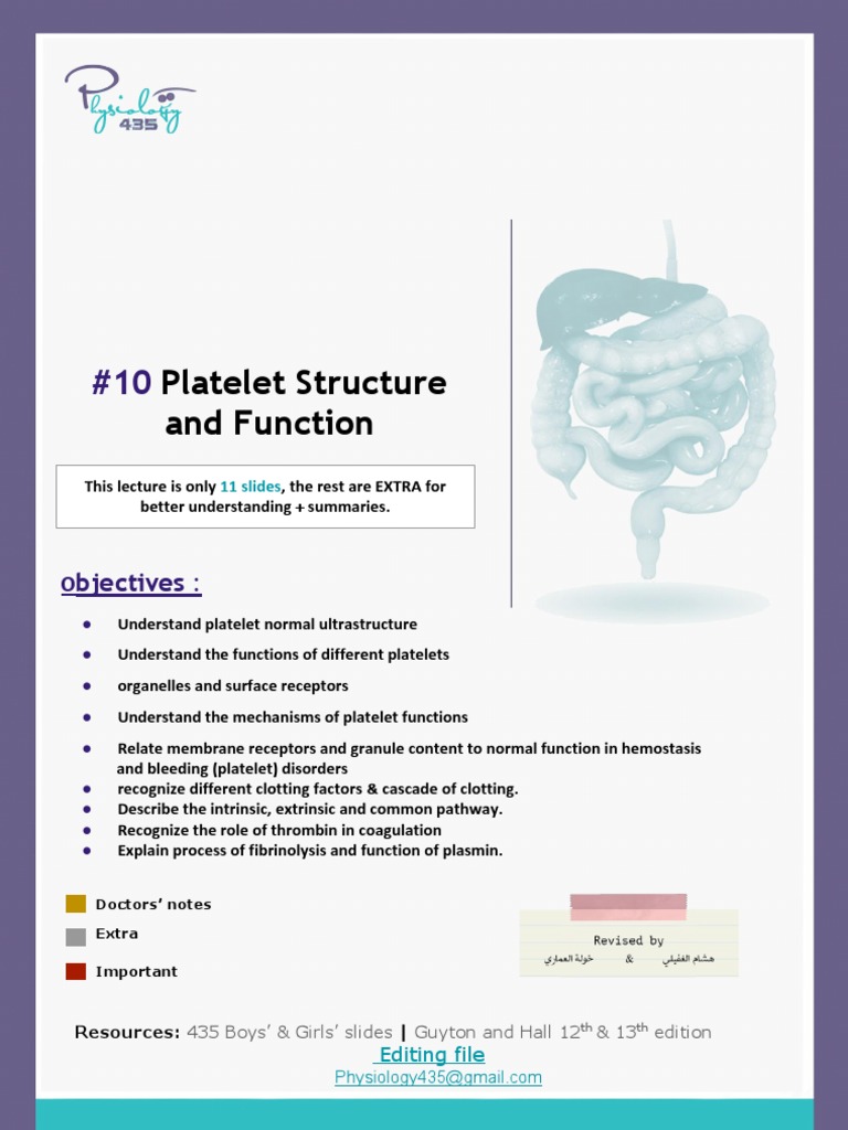 10 Platelet Structure And Function Pdf Pdf Coagulation Platelet