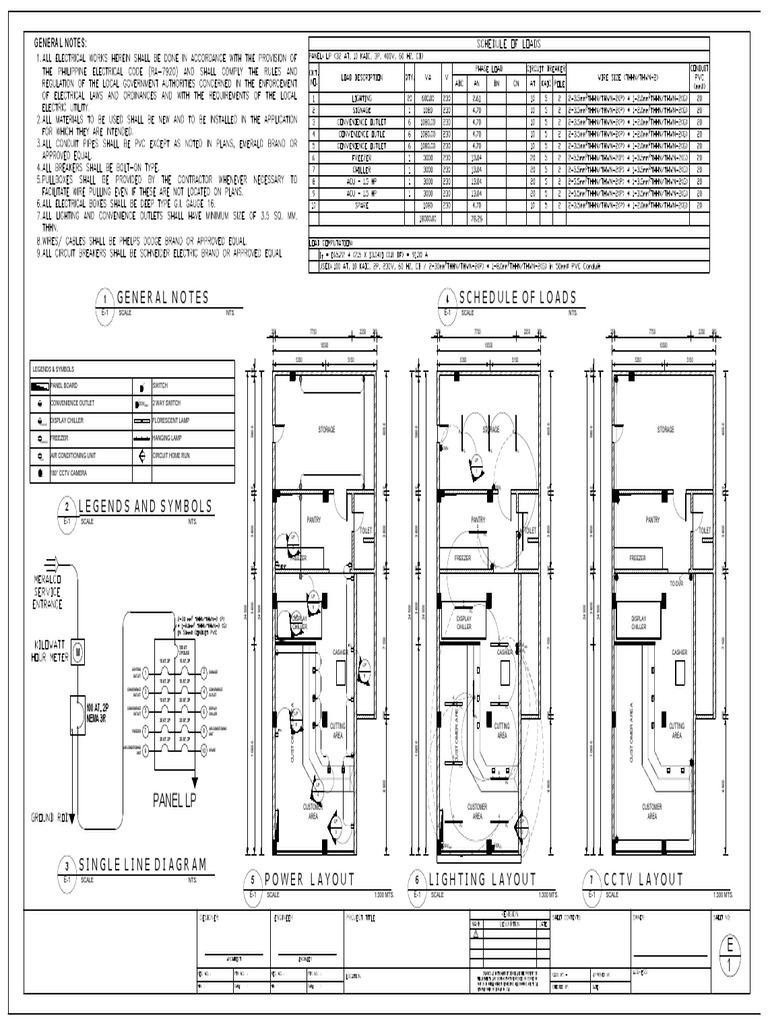 ELD Meatshop Sheet E1 PLANS PDF | PDF | Electrical Engineering ...