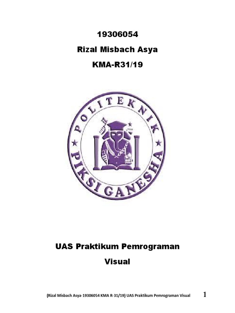 UAS Praktikum Pemrograman Visual PDF | PDF | Microsoft Sql Server | Microsoft Visual Studio