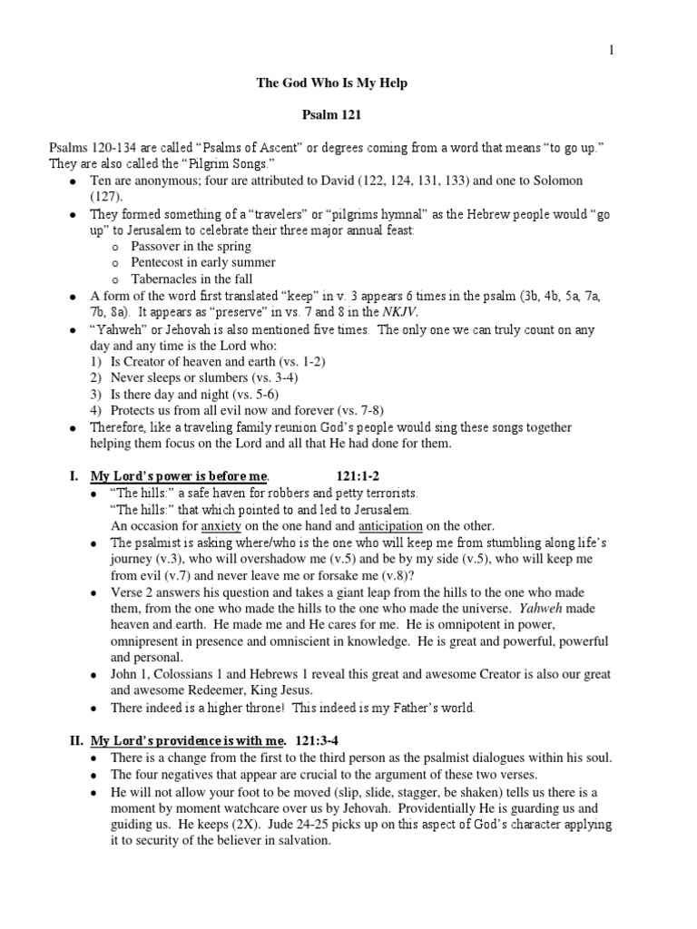 The God Who Is My Help Psalm 121 | PDF | Gospel Of Matthew | Jesus