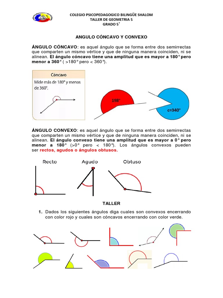 5º Taller 5 ANGULO CÓNCAVO Y CONVEXO | PDF