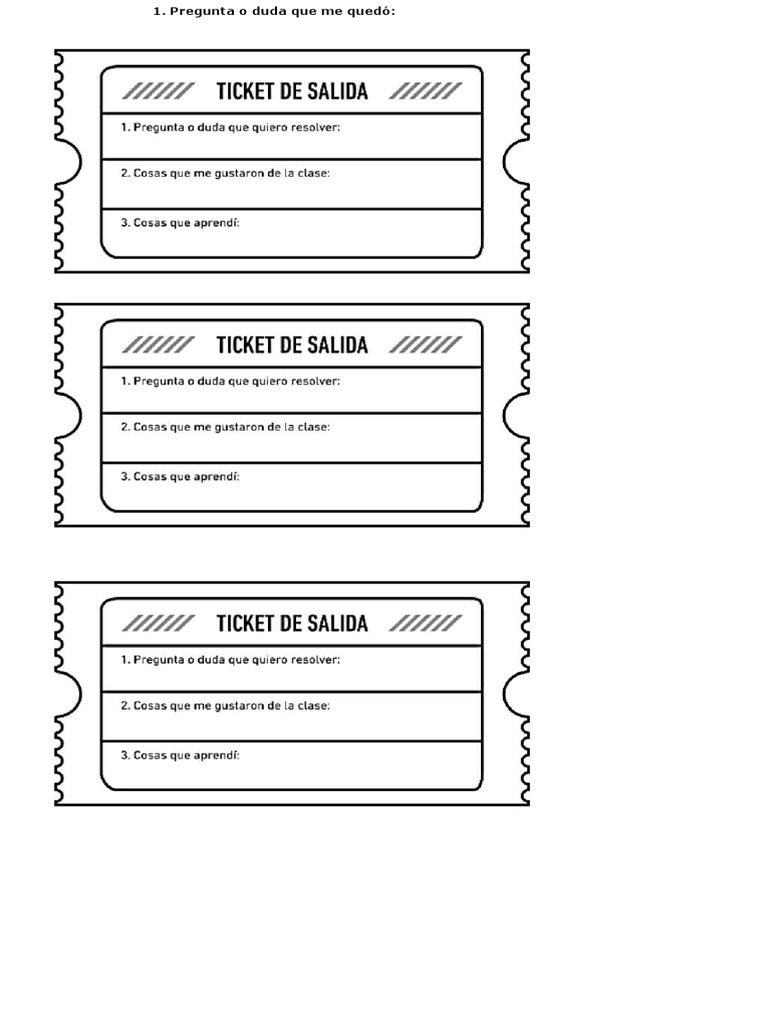 Ticket de Salida 1 Unidad | PDF