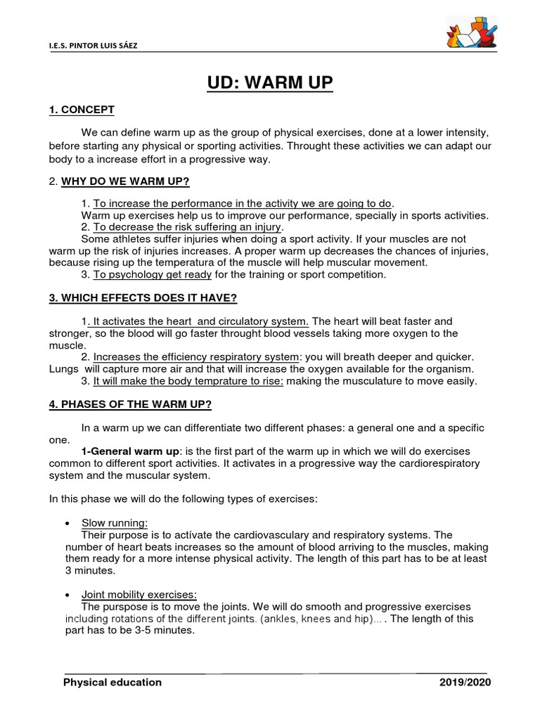Importance of Warming Up | PDF | Muscle | Running