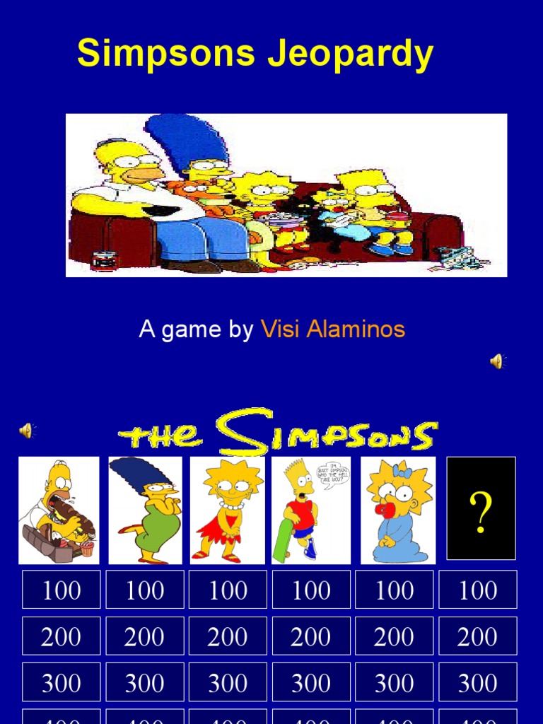 Simpsons Jeopardy Game Template | PDF | Bart Simpson | Lisa Simpson