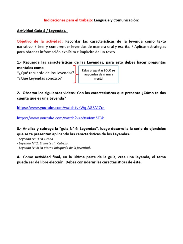 Características de la Leyenda | PDF
