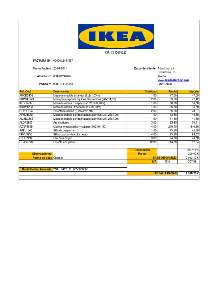 Factura Ikea | PDF