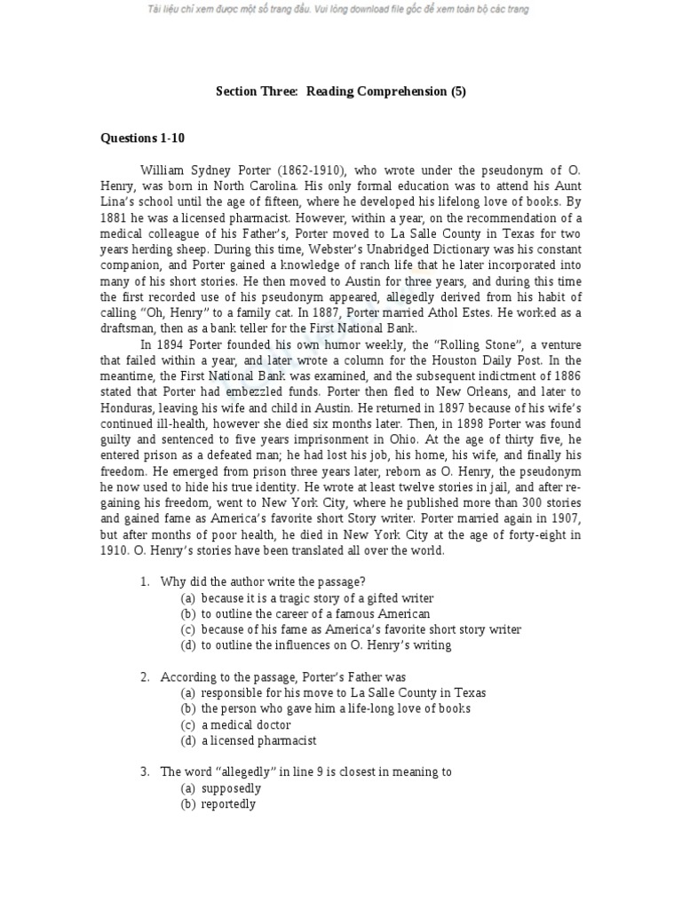 Understanding O. Henry: A Summary of the Life and Works of the Renowned ...