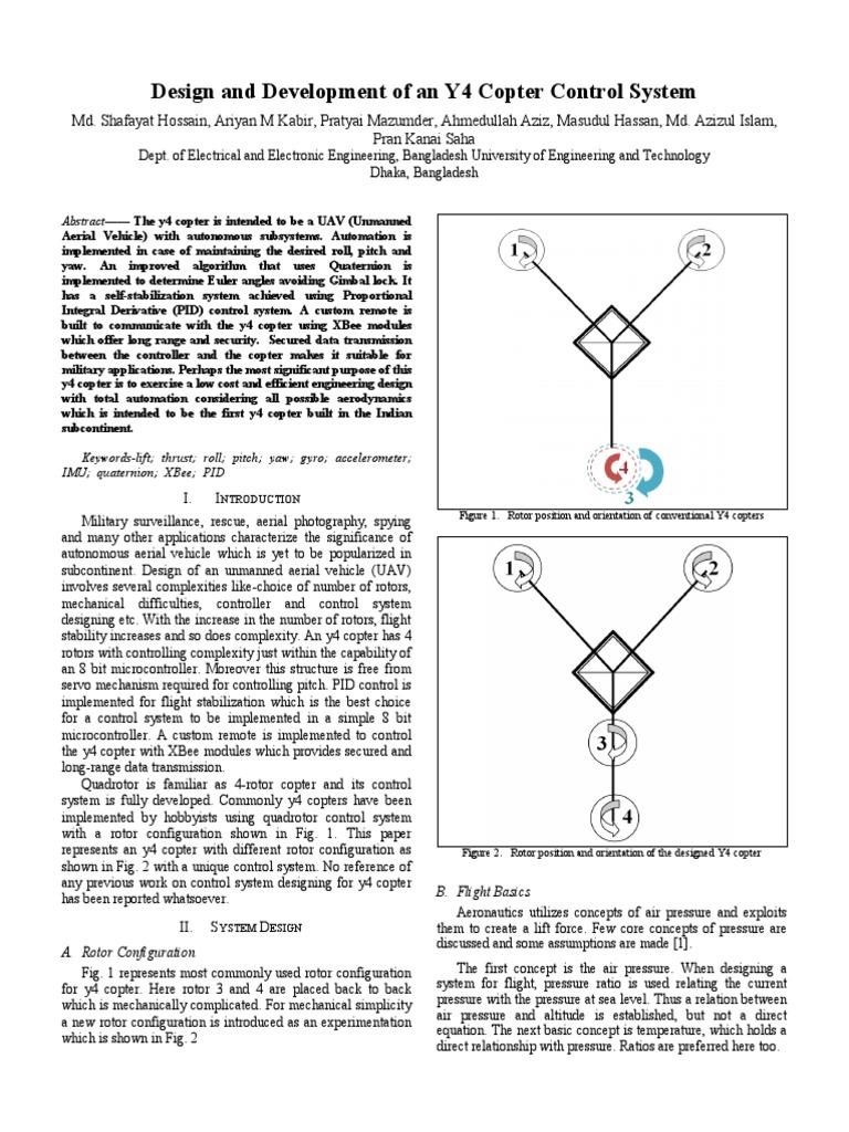 Design and Development of An Y4 Copter C PDF | PDF | Lift (Force ...