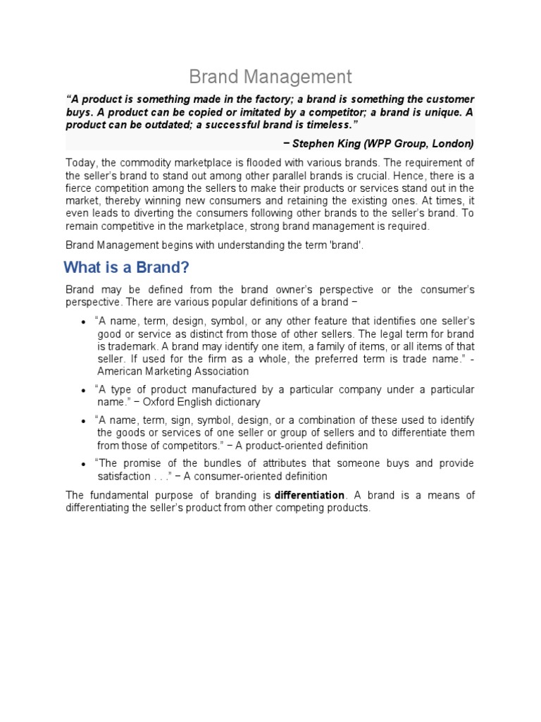 Brand Management | PDF | Brand | Brand Management