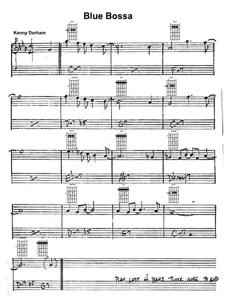 Blue Bossa Chords and Melody PDF | PDF