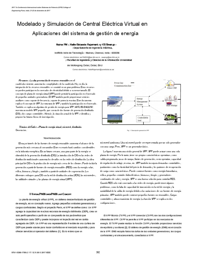 Modeling and Simulation of Virtual Power Plant in - En.es | PDF ...