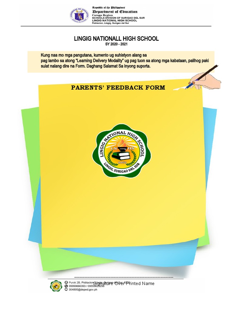 LNHS - Dry Run Feedback Forms | PDF