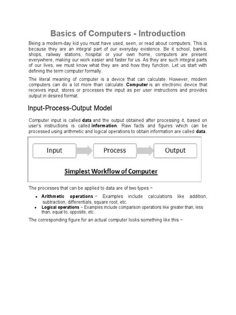 Basics of Computer Concepts | PDF | Operating System | Scheduling (Computing)
