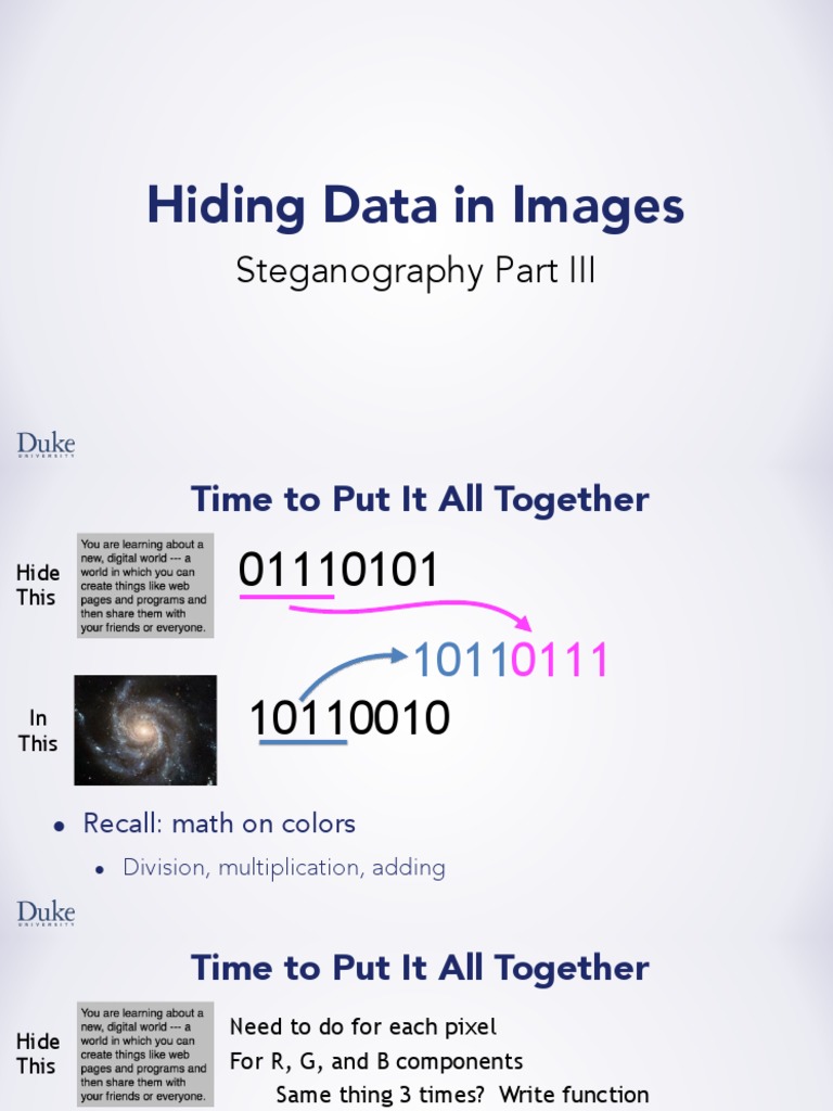 Hiding Data in Images: Steganography Part III | PDF | Imaging ...