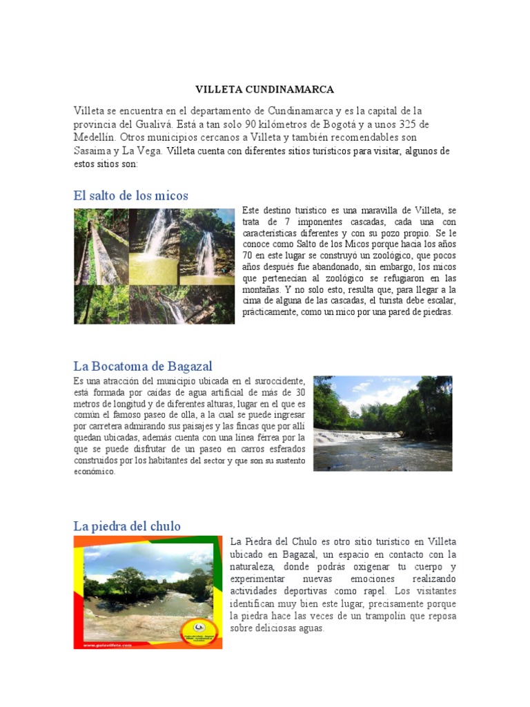 Sitios Turísticos en Villeta, Cundinamarca | PDF | Turismo y Ocio | Turismo