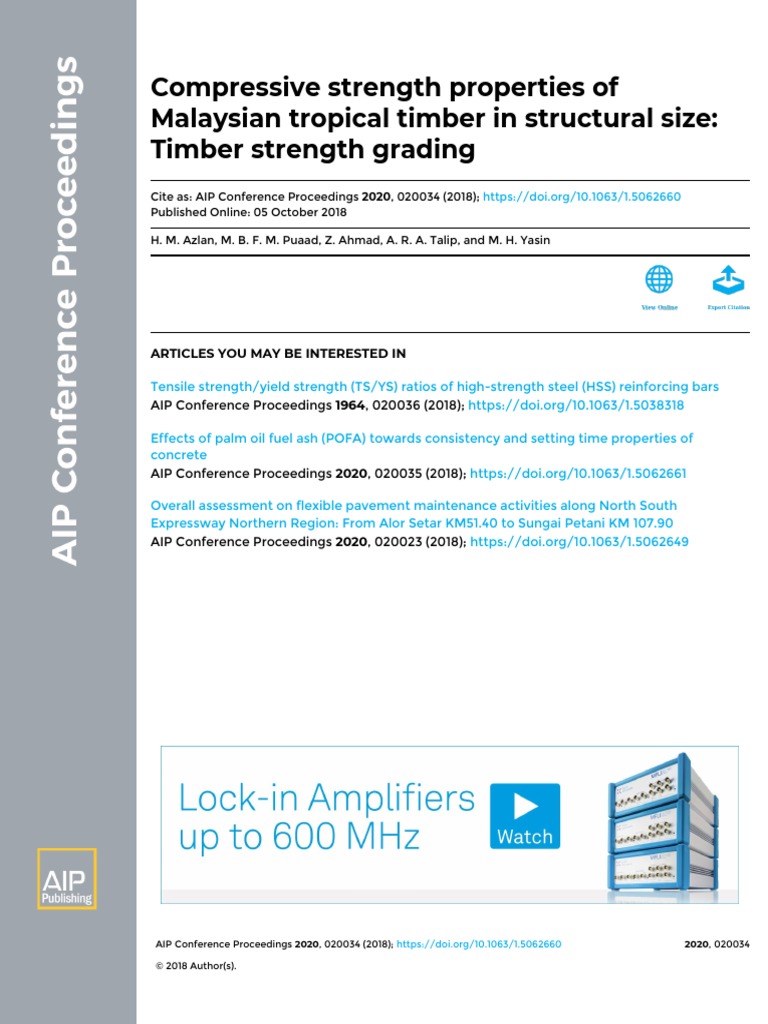 Compressive Strength Properties of Malaysian Tropical Timber in ...