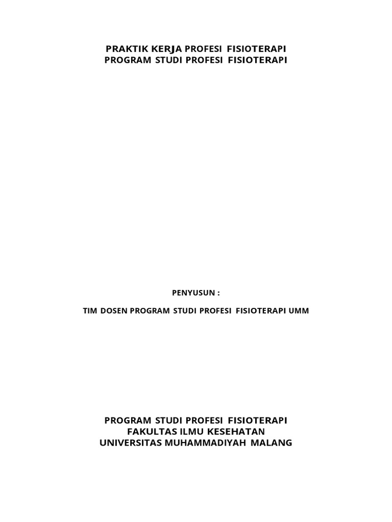 Bagi 'Pedoman Profesi Fisioterapi | PDF