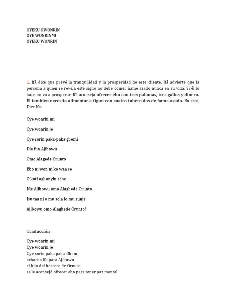 6oyeku Owonrin Ingles | PDF | Santeria | Religión y creencia