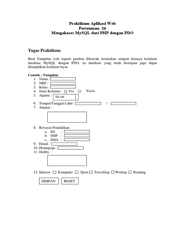 Praktikum 16 Mengakses MySQL Dari PHP Dengan PDO PDF | PDF