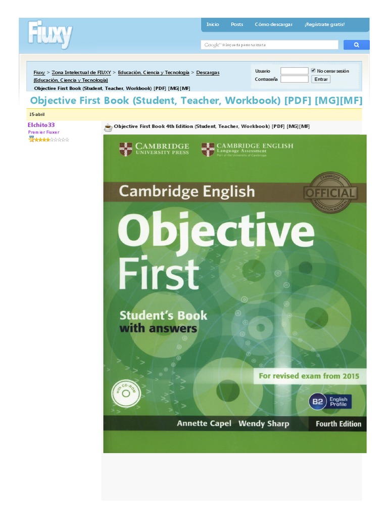 Objective First Book Student Teacher Workbook PDF MGMF Descargar Gratis PDF | PDF