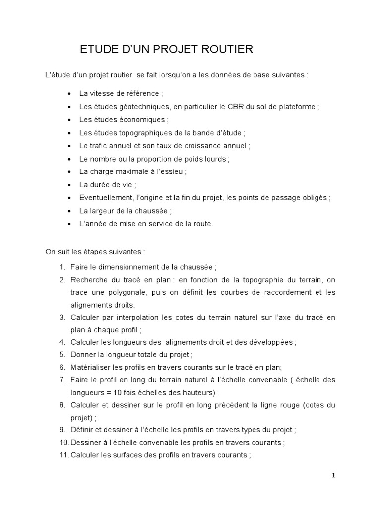 Etude D'un Projet Routier | PDF