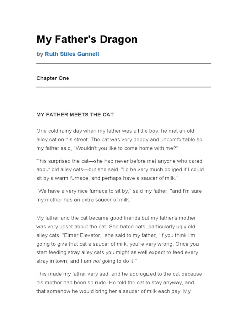 My Father's Dragon (CH 1) | PDF