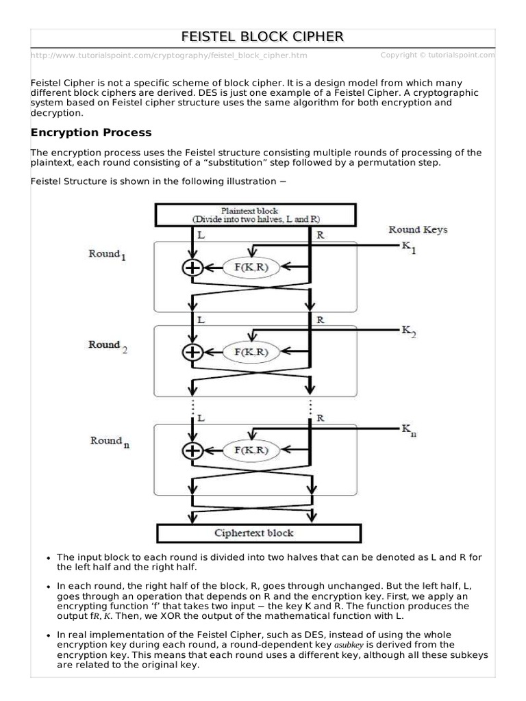 Feistel Block Cipher 1 | Download Free PDF | Cryptography | Encryption