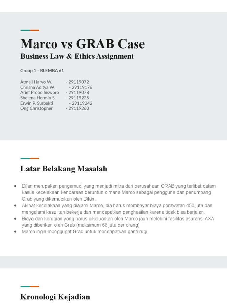 Marco vs. Grab - Group Assignment - Final | PDF