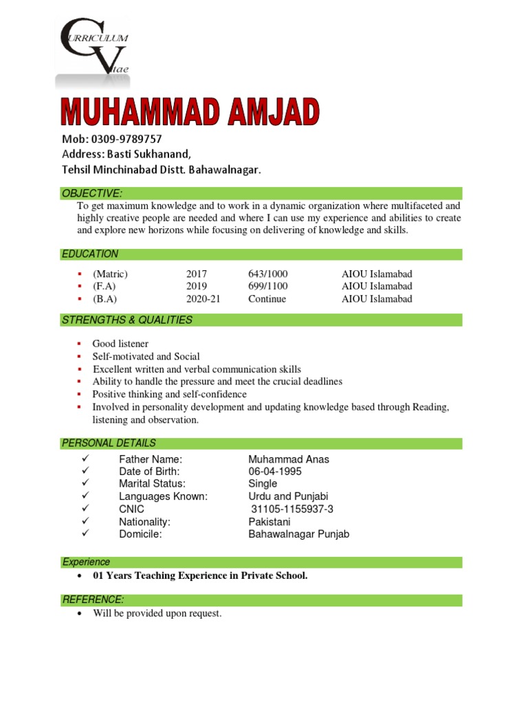 Amjad CV | PDF