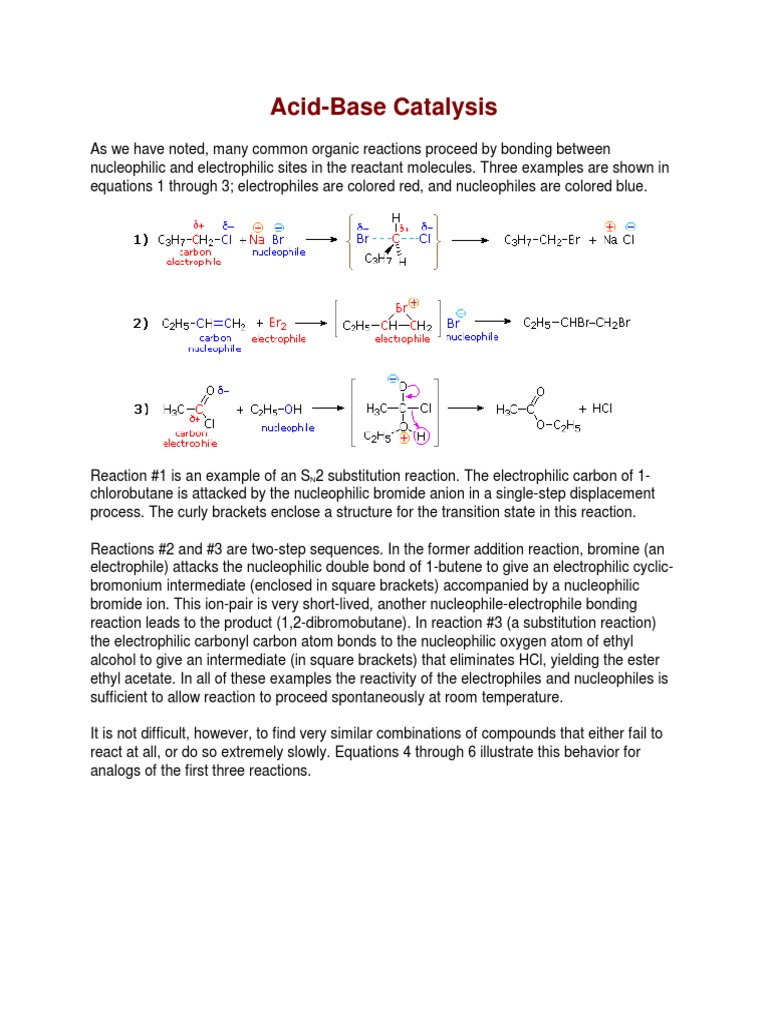 Acid Base Catalysis PDF | PDF | Chemical Reactions | Acid