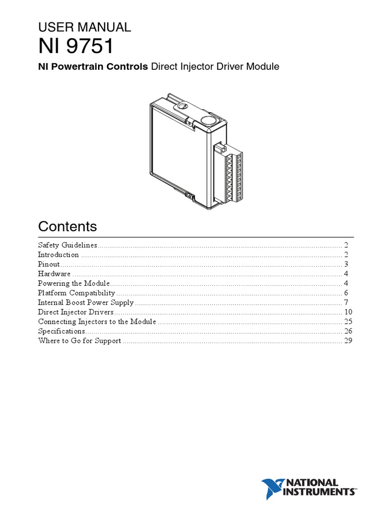 User Manual: NI Powertrain Controls Direct Injector Driver Module | PDF | Power Supply ...