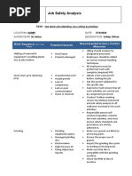 JSA For Cutting, Grinding and Welding | PDF | Welding | Construction