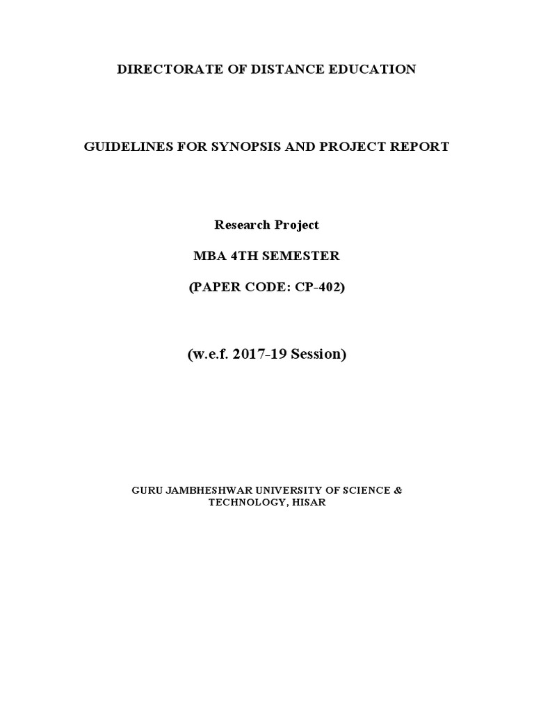 PReport | PDF | Distance Education | Master Of Business Administration