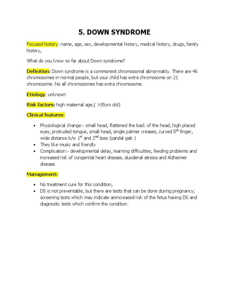 Down Syndrome: Definition: Down Syndrome Is A Commonest Chromosomal ...