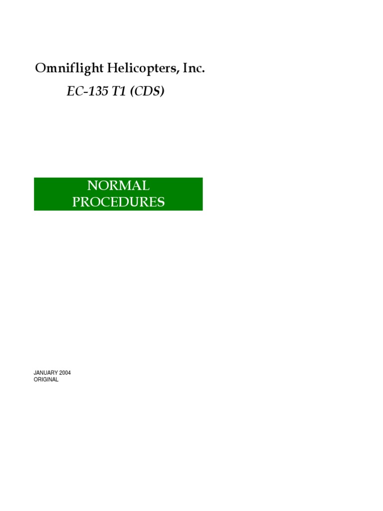 EC-135 T1 (CDS) Normal Procedures | PDF | Visual Flight Rules ...