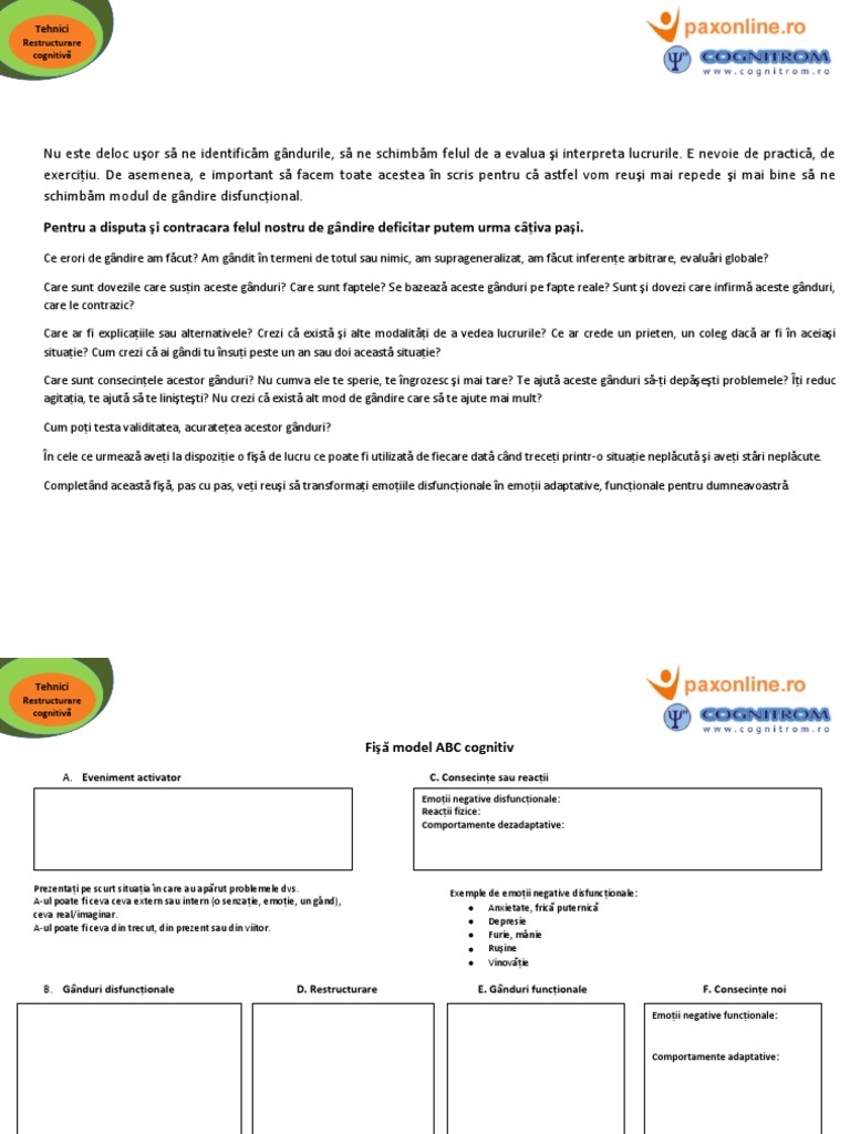 Fisa Model ABC Cognitiv | PDF