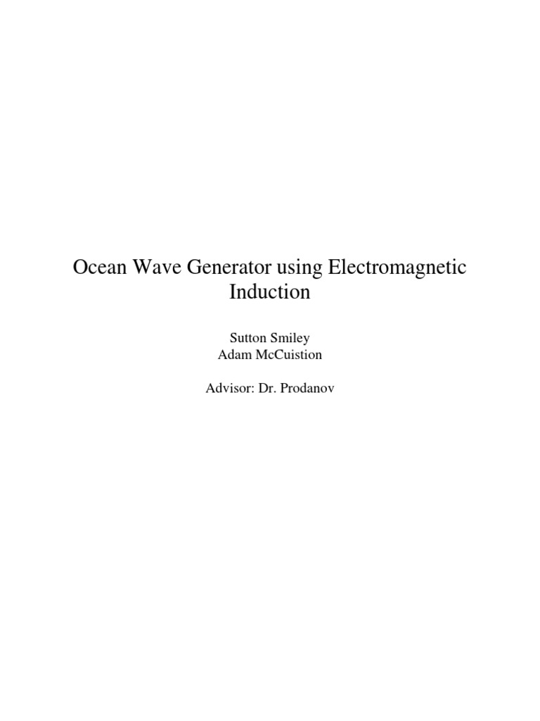 Ocean Wave Generator Using Electromagnetic Induction | PDF | Inductor ...
