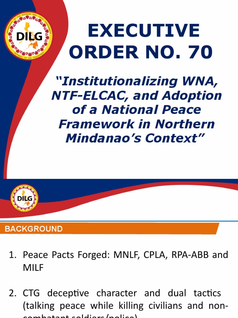 Executive Order No. 70 Overview | PDF | Social Institutions | Social ...