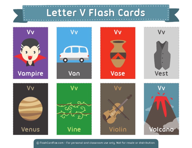 Letter V Flash Cards 2x3 PDF | PDF