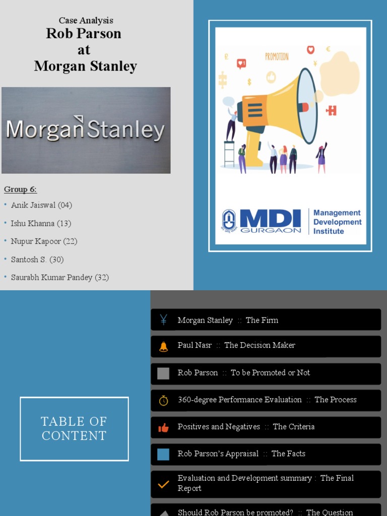 Rob Parson at Morgan Stanley: Case Analysis | PDF | Performance Appraisal | Evaluation