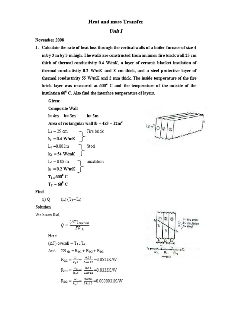 Heat and Mass Transfer: Unit I | PDF | Thermal Insulation | Thermal ...
