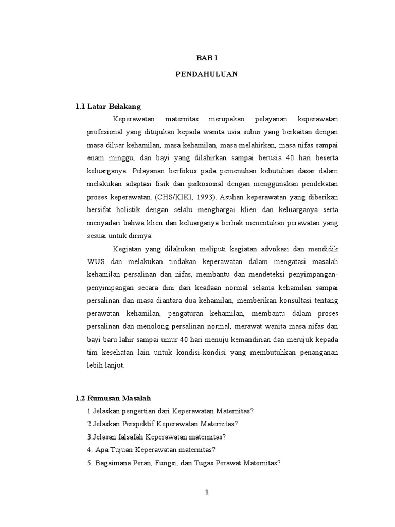 Perspektif Keperawatan Maternitas | PDF