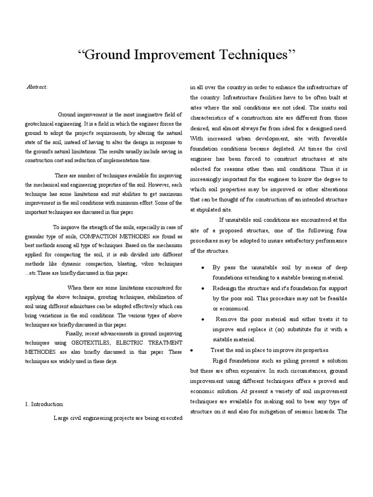 Ground Improvement Techniques | PDF | Cement | Deep Foundation