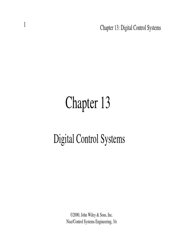 Chapter 13: Digital Control Systems 1 | PDF | Digital To Analog ...