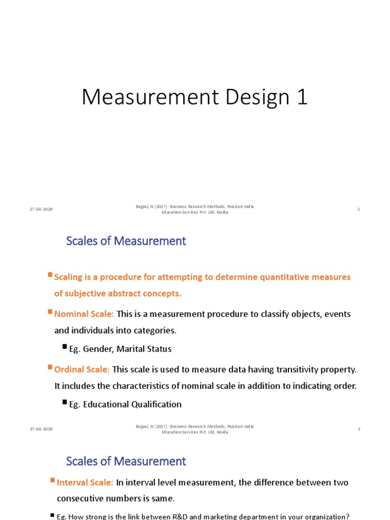 Measurement Design 1 | PDF | Validity (Statistics) | Cronbach's Alpha