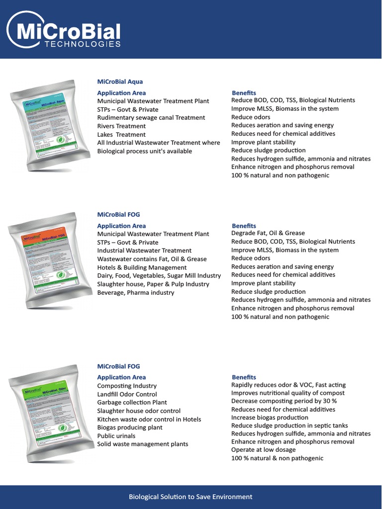 Microbial All Products PDF | PDF | Sewage | Sewage Treatment